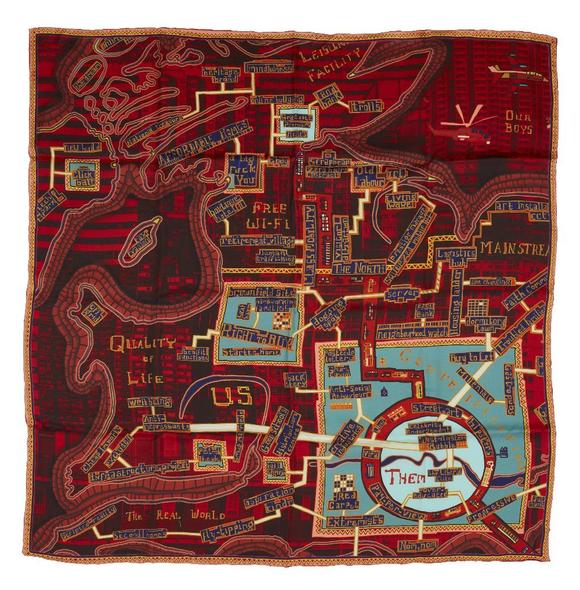 Grayson Perry CBE RA, British b.1960- Red Carpet Scarf, 2017; hand ...